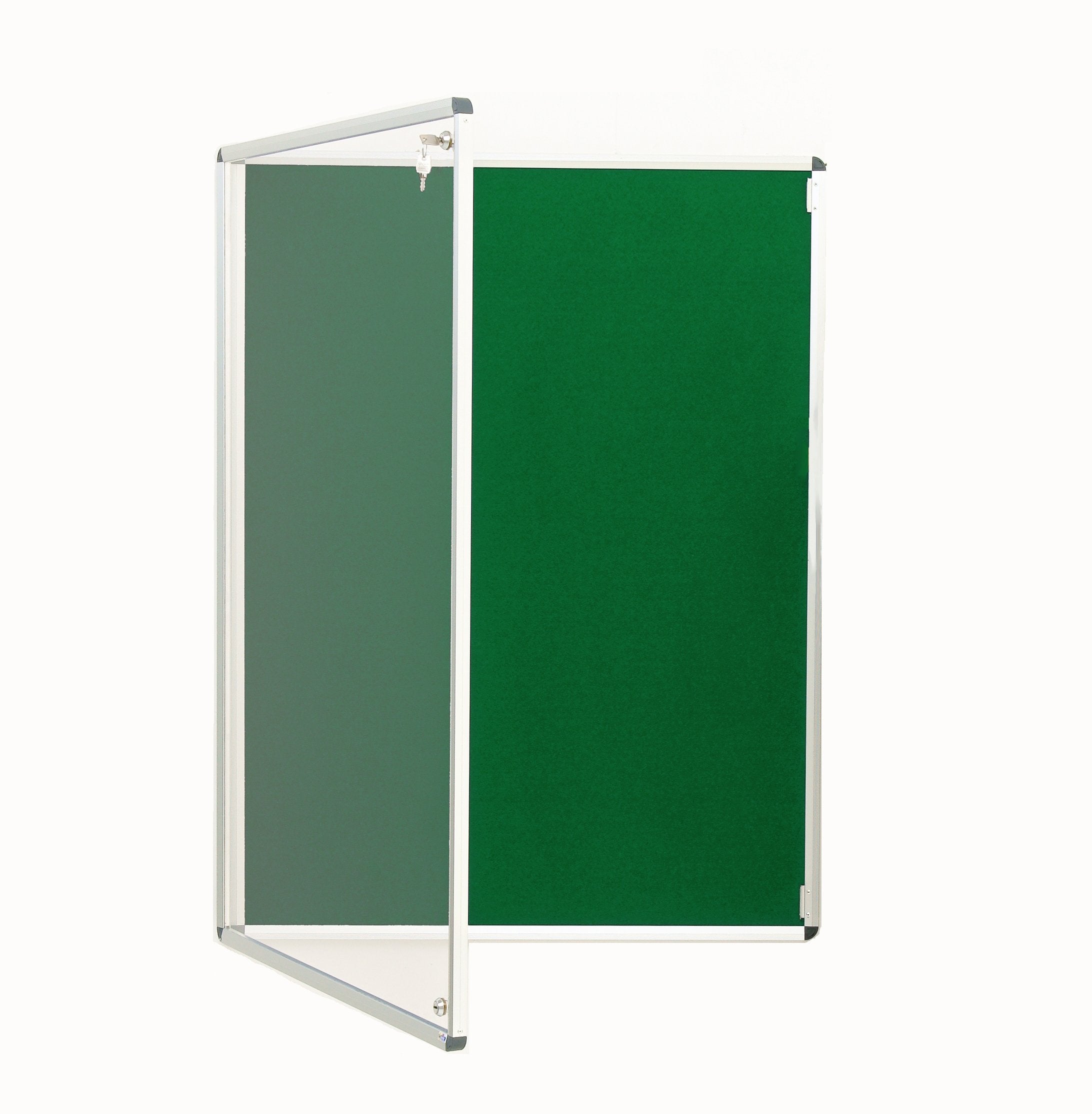 Adboards Classic Lockable Noticeboard Green Felt 900mm x 600mm Alumini ...